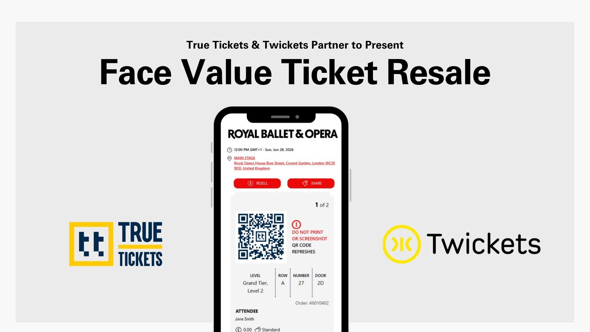 True Tickets and Twickets Partner: Face Value Ticket Resale